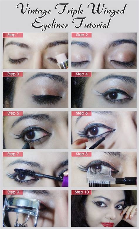 Vintage Style Triple Winged Eyeliner Tutorial Alldaychic