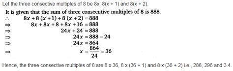 The Sum Of Three Consecutive Multiples Of 8 Is 888 Find The Multiples