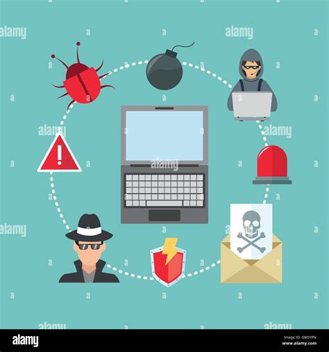 Laptop Cyber Security System Design Stock Vector Image And Art Alamy