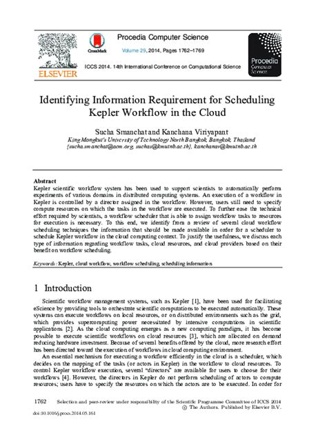 Pdf Identifying Information Requirement For Scheduling Kepler