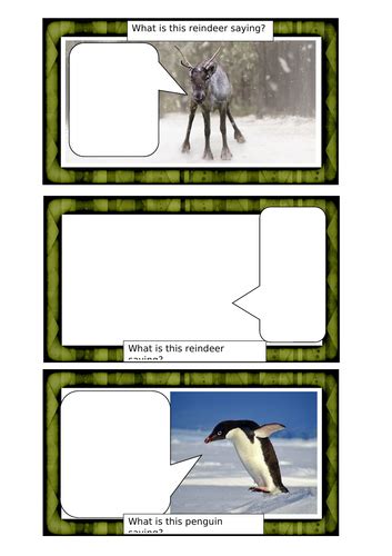 Winter Animal Speech Bubble Cards Teaching Resources