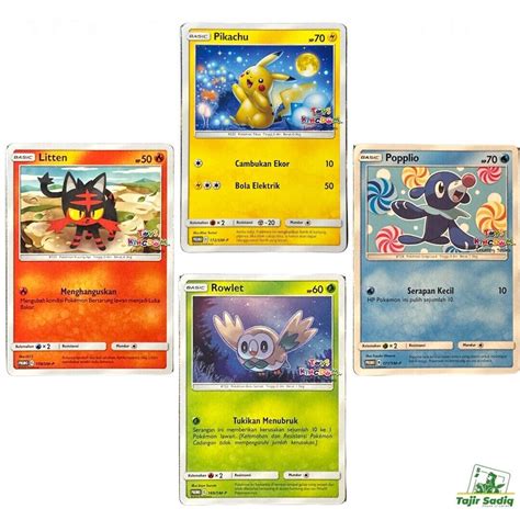 Pikachu Rowlet Popplio Litten Alola Starter Toys Kingdom Promo Pokemon