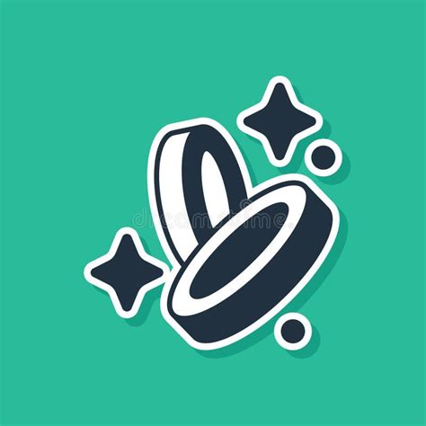 Icono De La Moneda Azul Pirata Aislado En Fondo Verde Vector