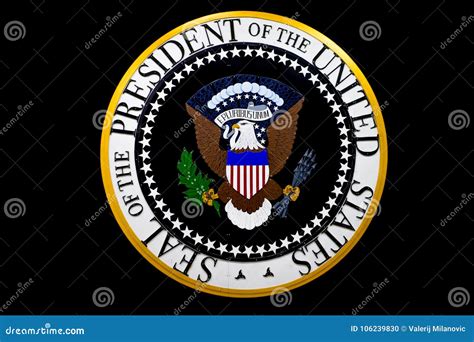 El Sello Del Presidente De Los Estados Unidos Imagen Editorial Imagen De Naturalizado Sello