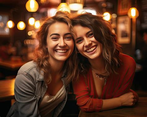 Premium Ai Image Beautiful Two Young Females Enjoy Togetherness Spend
