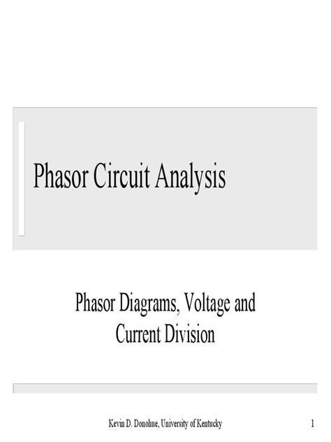 Phasor Circuit Analysis Phasor Diagrams Voltage And Current Division