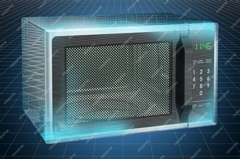 마이크로파 청사진 3d 렌더링의 시각화 3d Cad 모델 프리미엄 사진
