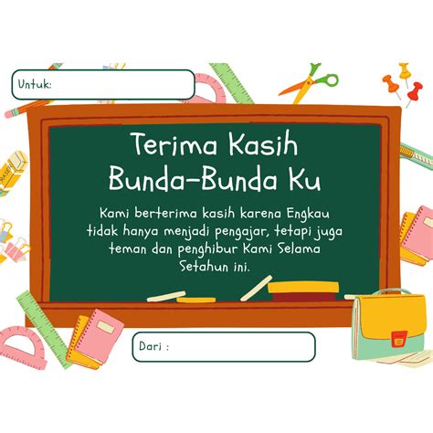 Jual Kartu Ucapan PERPISAHAN GURU / Kartu UCapan Terima Kasih Guru ...