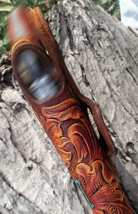 Tooled Colt Python Holster Thumb Snap Sheridan Floral Design Etsy