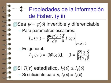 PPT Cantidad de Información de Fisher y propiedades de los MLE