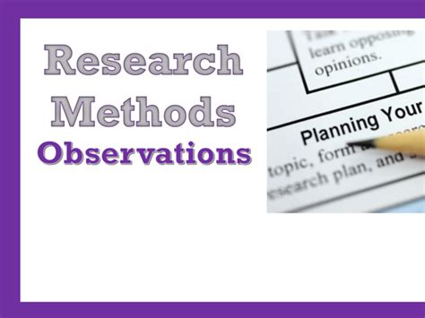 Aqa Gcse Psychology Observations Lesson 10 Of Research Methods Teaching Resources