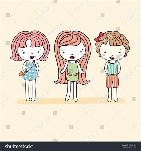 Free Girls On Yellow Background Vector Vector De Stock Libre De