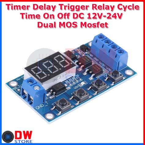 Jual Timer Delay Trigger MOSFET Relay Cycle Time On Off DC 12V 24V MOS Shopee Indonesia