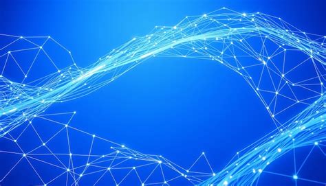 Premium Photo Abstract Blue Background With White Lines And Glowing