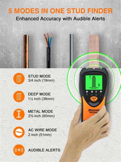 Snapklik.com : Mecurate Stud Finder Wall Scanner Sensor - 5 In 1 ...