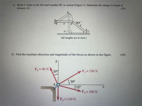 Solved 1 Block C Slides To The Left Until Member BC Is Chegg Com