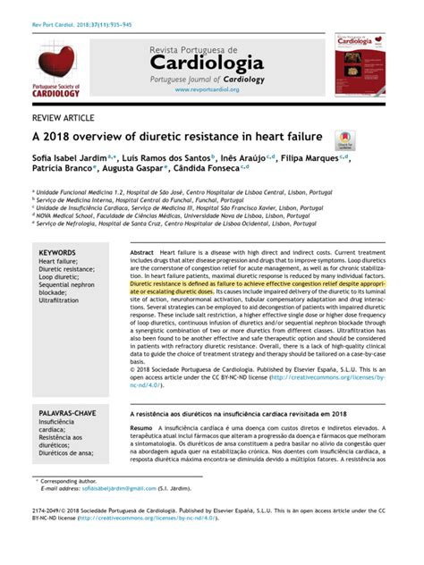 A 2018 Overview Of Diuretic Resistance In Heart Failure Pdf