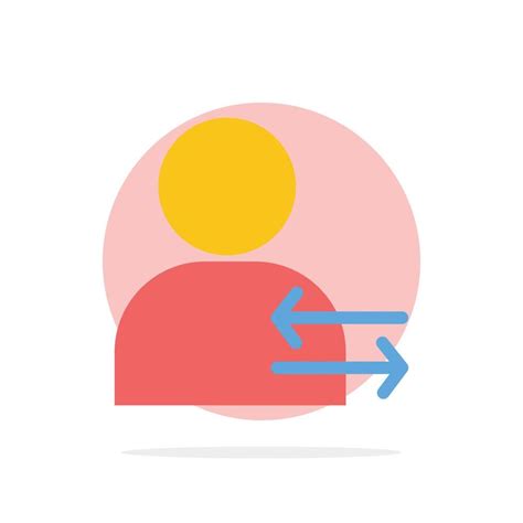 Man Arrow Left Right Abstract Circle Background Flat Color Icon