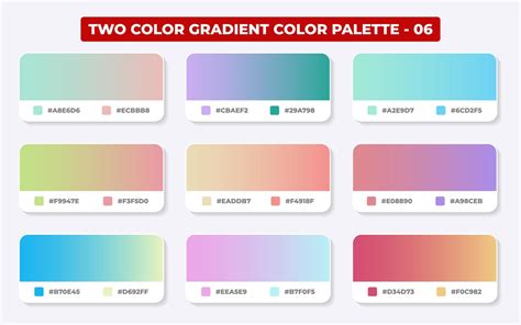 Gradient Color Palette With Color Codes In Rgb Or Hex Catalog Trendy