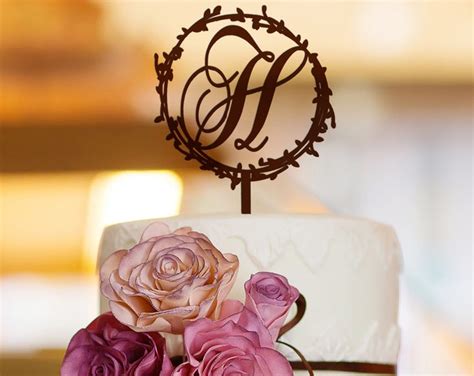 Initial Wedding Cake Topper Gold Cake Topper Custom Cake Etsy