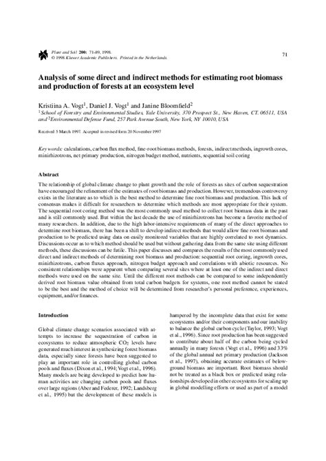 Pdf Analysis Of Some Direct And Indirect Methods For Estimating Root