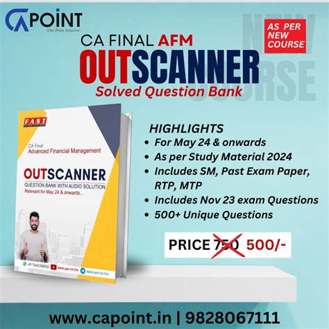 Ca Final Afm Outscanner Question Bank By Ca Adish Jain Icai New