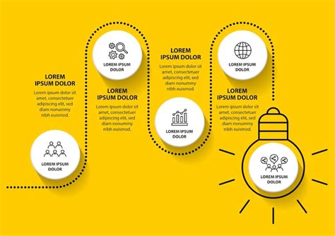 Premium Vector 5 Steps Light Bulb Infographic Flowchart Design Template