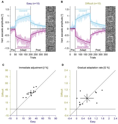 Experiment 1 Saccadic Adaptation With Easy And Difficult Perceptual