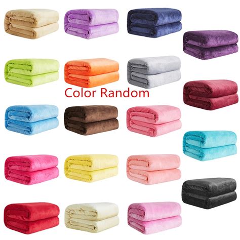 겨울 담요 침대 부드러운 따뜻한 산호 플란넬 담요 인조 모피 마틴 담요 단색 소파 커버 침대보 50x70cm Aliexpress