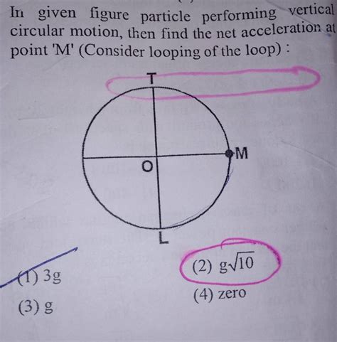 In Given Figure Particle Performing Vertical Circular Motion Then Find T