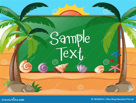 Frame Design With Beach Theme Stock Vector Illustration Of Outside