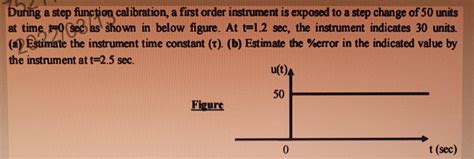 solved during a step function calibration a first order