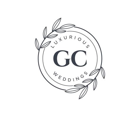 Gc Initials Letter Wedding Monogram Logos Template Hand Drawn Modern