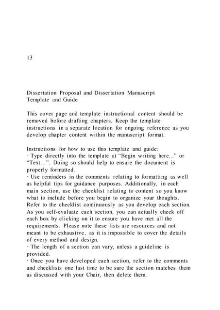 13dissertation Proposal And Dissertation Manuscript Pdf