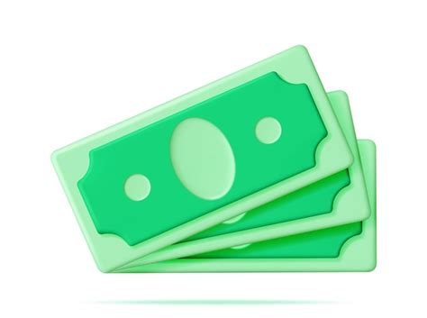 달러 지폐 아이콘의 3d 스택 프리미엄 벡터