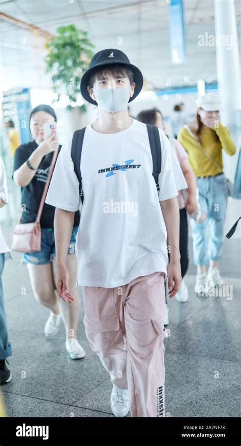 Chinese Actor And Singer Zhang Yuan Front White Arrives At The Beijing Capital International