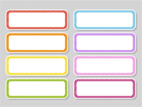 Set Stickers For Design Empty Template Name Tags Gift Labels
