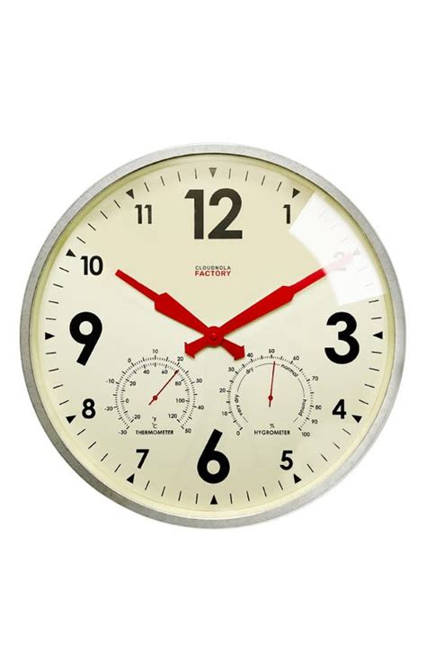 Cloudnola Factory Outdoor Wall Clock And Weather Station In Grey Modesens