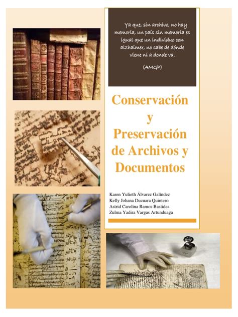 Conservación Y Preservación De Archivos Y Documentos Archivo De