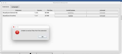 Resource Extension Install Update Fails MuseScore