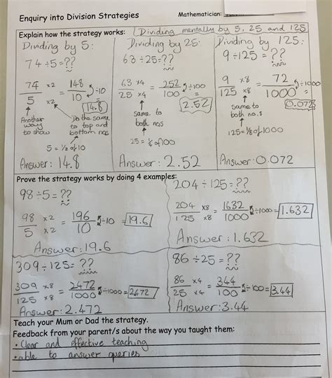 Enquiry Based Maths Dividing Your Class With Division Strategies