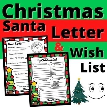 Christmas Santa Letter And Wish Letter Editable Combo Writing Prompt