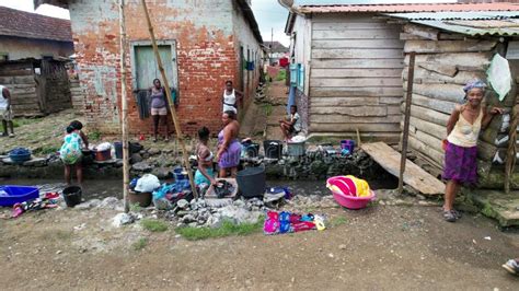 People Doing Laundry In A Village Stream In Sao Tomeafrica Editorial