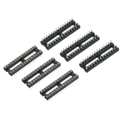 Uxcell Dip Ic Chip Socket Adapter Round Pin 28p 2 54mm Pitch Ic Socket