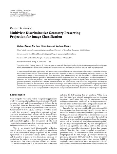 Pdf Multiview Discriminative Geometry Preserving Projection For Image Classification