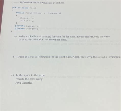 Solved Consider The Following Class Definition Public Chegg