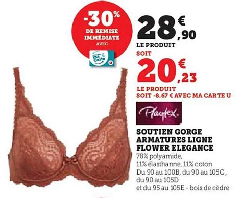 Promo Soutien Gorge Armatures Ligne Flower élégance Playtex chez Hyper