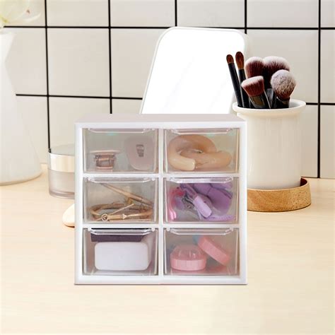 Jewelry Storage Drawer Desktop Jewelry Organizer Detachable Mini 6 Drawer Jewelry Container