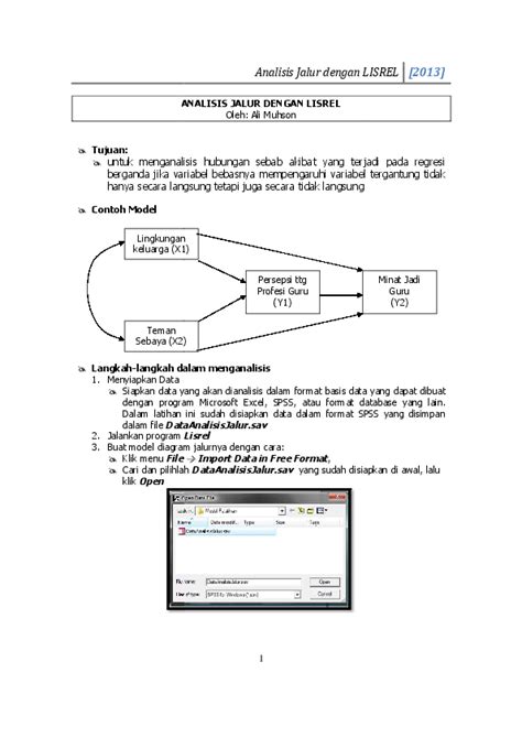 Pdf Analisis Jalur Dengan Lisrel