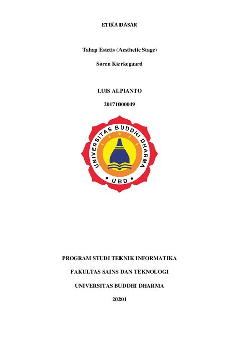 Pdf Etika Dasar Tahap Estetis Aesthetic Stage Søren Kierkegaard